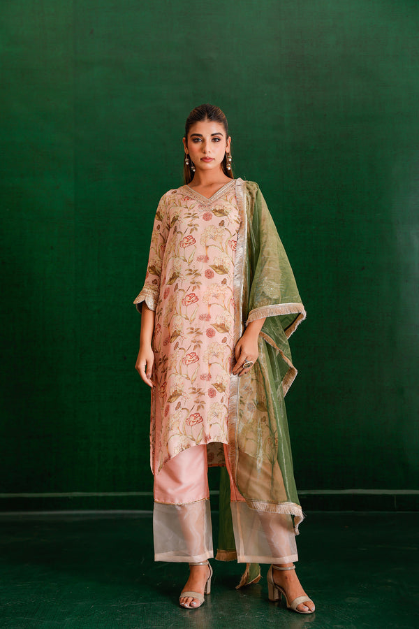 PEACH MARODI HANDWORK SUIT – thehomeaffairjaipur